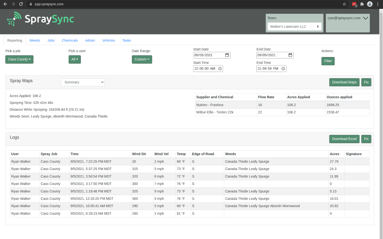 Noxious Weed Spraying Tracking Cloud Software | SpraySync